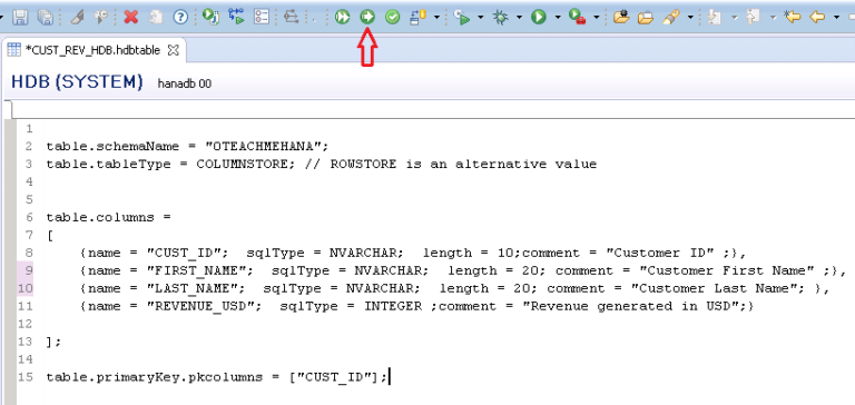 Create Sap Hana Table Hdb Table Method Sap Hana Tutorial