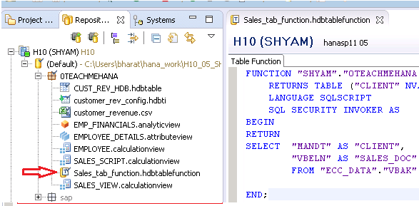 Sap Hana Table Functions Sap Hana Sql Tutorial Part 13