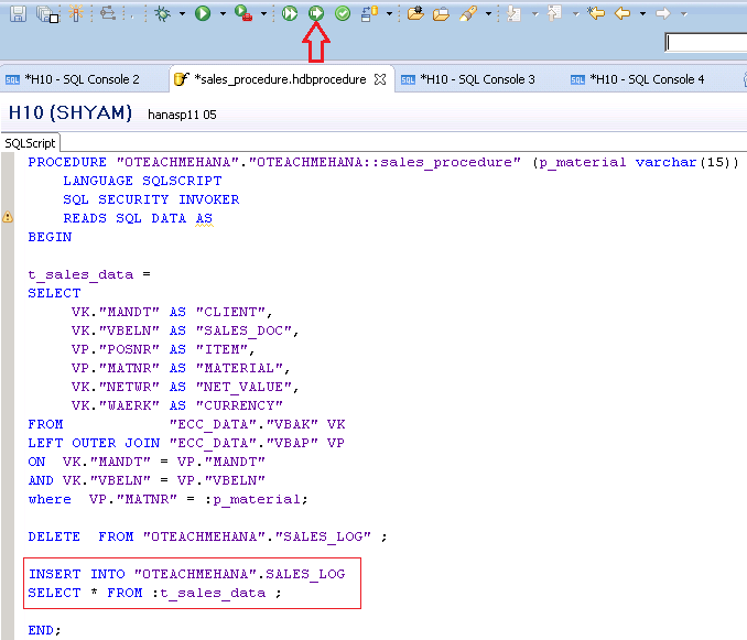 SAP HANA Stored procedures -SAP HANA Tutorial (4/4)